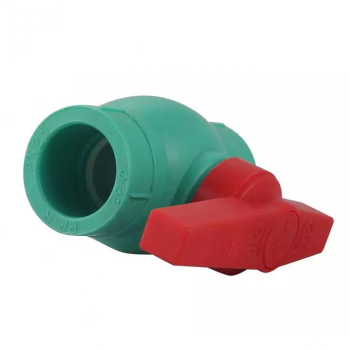 Green 2 Inch Pvc Ball Valve 1.6MPa One Way Ball Valve Plastic Red Handle