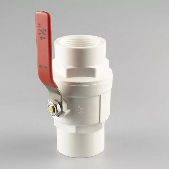 1/2" To 4" One Way Water Valve Plastic PVC Body Three Piece Ball Valve
